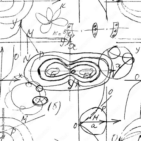 Mathematical Seamless Texture With Handwritten Math Algebra And