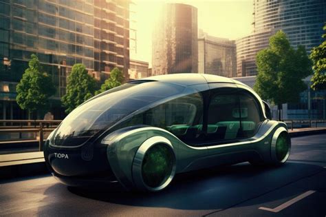 Premium Ai Image The Metaphor Of The Green Eco Friendly Car Eco Revolution Futuristic Eco Car