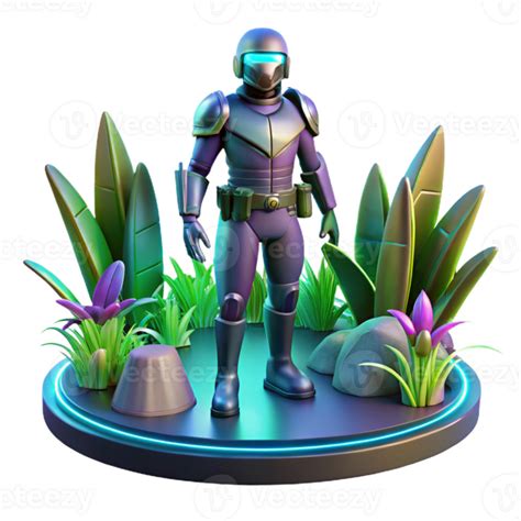 Cyberpunk Soldier In Lush Jungle A Dynamic Depiction Of A Soldier Navigating A Lush Jungle