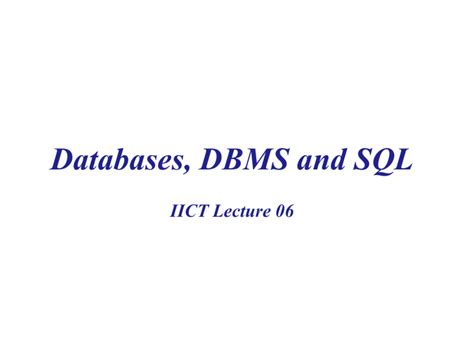 Databases Dbms And Sql Presentation