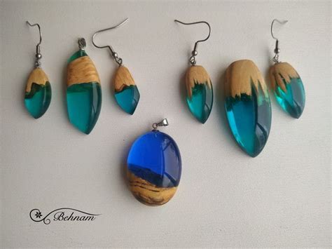 گردنبند های چوب رزین از چوب ممرز Earrings Jewelry Drop Earrings