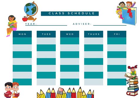 Class Schedule Weekly School Planner Printable Planner Etsy