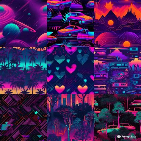 Synthwave Seamless Patterns Midjourney Prompt Promptbase