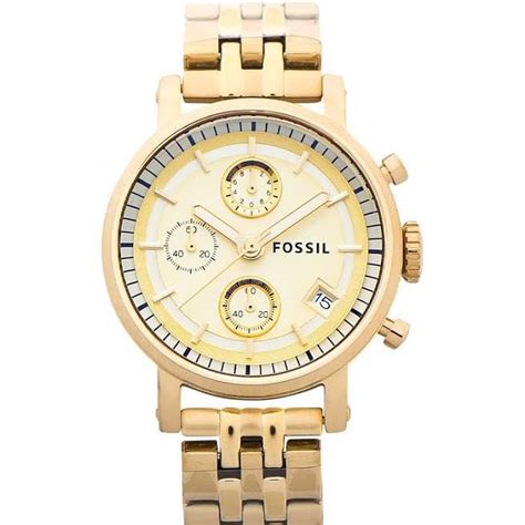 Fossil Boyfriend Chrono Watch In Gold Original Box Included Women S Fashion Watches