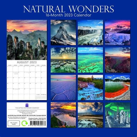 Natural Wonders Calendar 2023 The Ted Stationary Antic Exlibris
