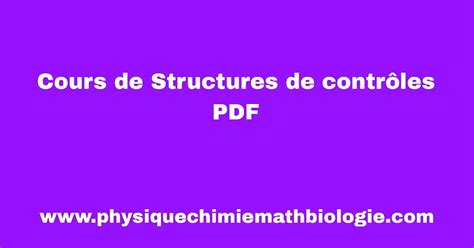 Cours De Structures De Contr Les Pdf
