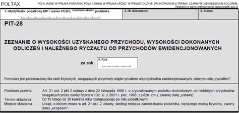 PIT 28 online 2024 2025 jak rozliczyć najem wzór druk PIT pl PIT pl