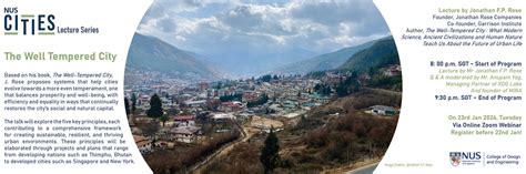 NUS Cities Lecture Series 9 NUS Cities