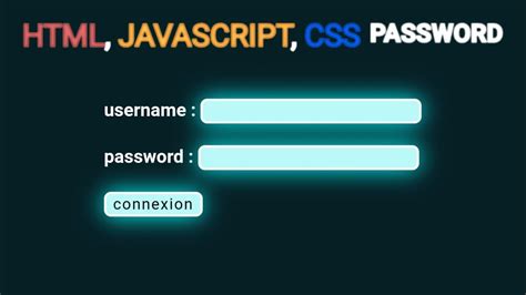 Create A Password Page With Htmljavascript And Css Youtube