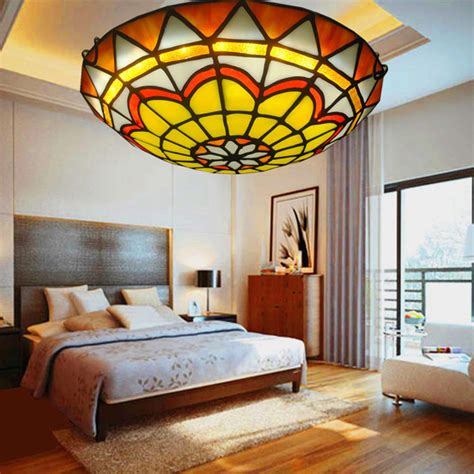 Fumat Stained Glass Drum Shape Ceiling Light Size 30cm Type A