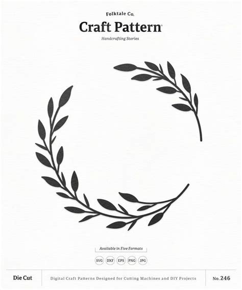 Leafy Wreath SVG Craft Pattern Flower SVG Wedding SVG Floral Clipart Wedding Clip Art