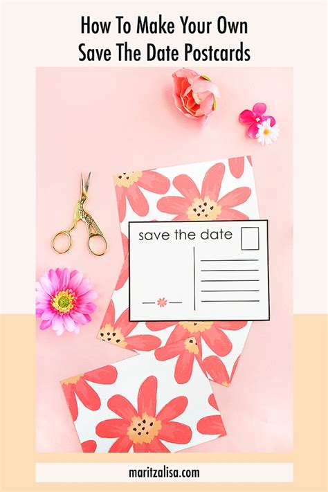 DIY Floral Save The Date Postcards