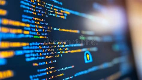 Abstract Technology Background Lines Of Code Secure Programming Software Development Concept