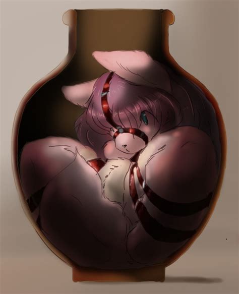 Rule 34 Anthro Blue Eyes Bondage Bound Canine Female Fur Hair Jar Mammal Pink Fur Pink Hair