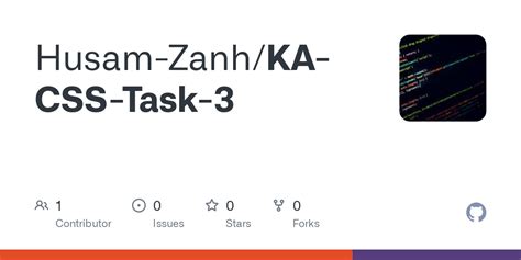 GitHub Husam Zanh KA CSS Task 3