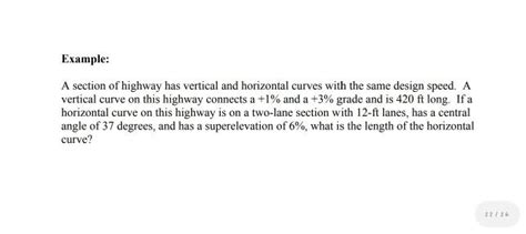 solved example a horizontal curve is designed with a 1500