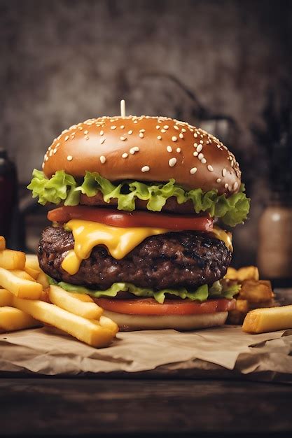 Epic Burger Symphony A Culinary Masterpiece Of Flavors And Textures