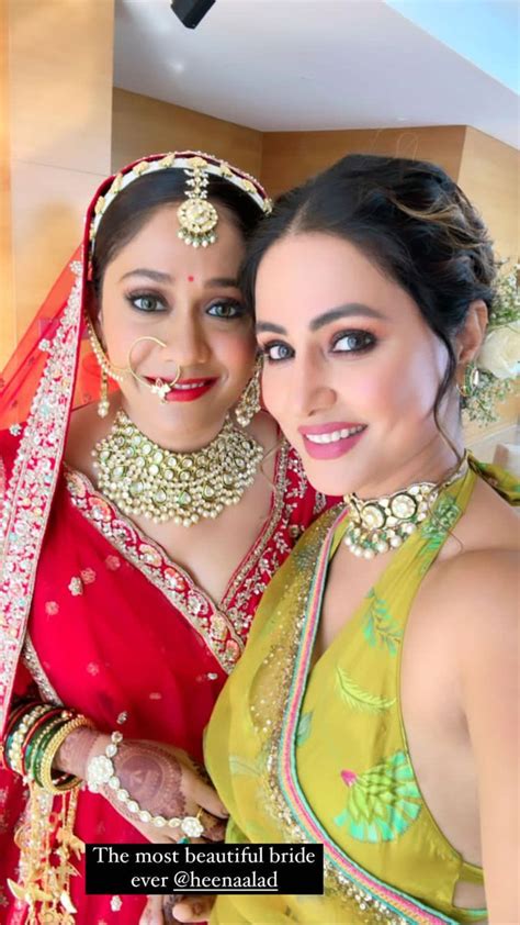 Hina Khan Turns Bridesmaid In Pretty Yellow Floral Saree With Halter