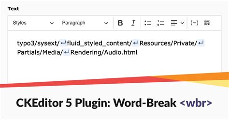 Release Of TYPO3 Extension CKEditor 5 Wordbreak Plugin EXT Ckeditor