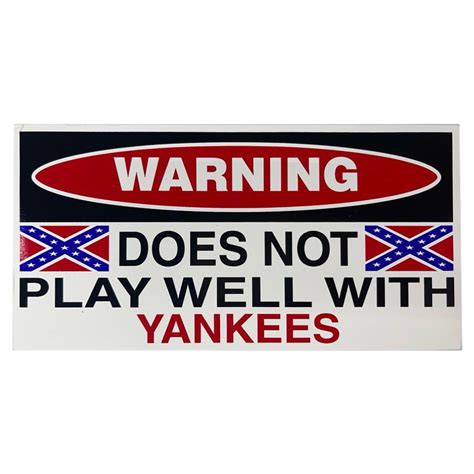 Warning Does Not Play Well With Yankees Sticker Large