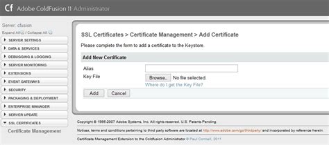 Mitrahsoft Blog Import Ssl Certificates Into Coldfusion Using Certman