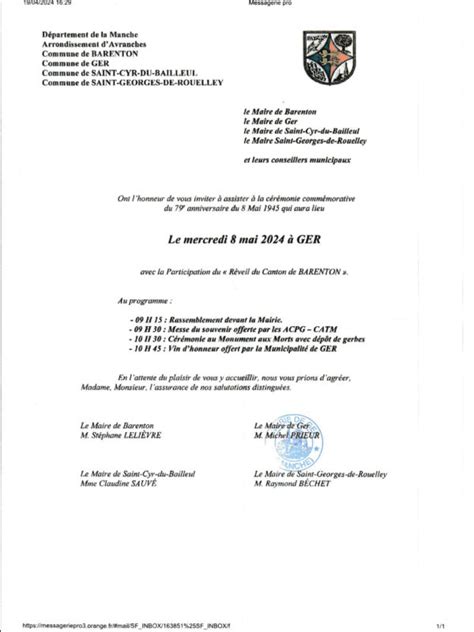 Ger Cérémonie Commémorative Du 8 Mai 1945 Ger