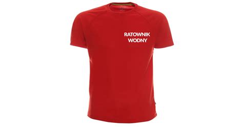 Koszulka męska oddychająca czerwona Ratownik Wodny