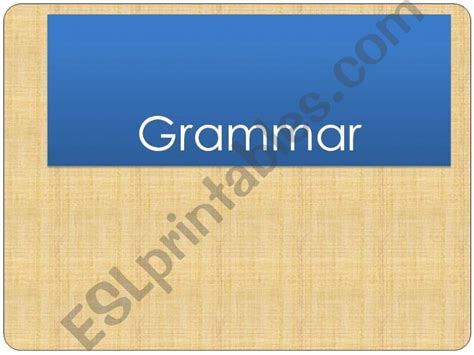Esl English Powerpoints Grammar Powerpoint