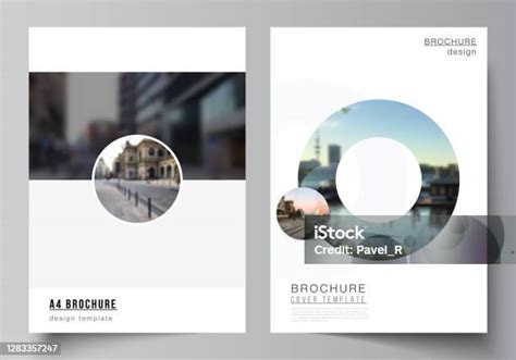 브로셔 전단지 레이아웃 소책자 커버 디자인 책 디자인 브로셔 커버용 A4 커버 모형 템플릿의 벡터 레이아웃 라운드 It 기술에 대한 원 배경 템플릿 최소한의 스타일 A4