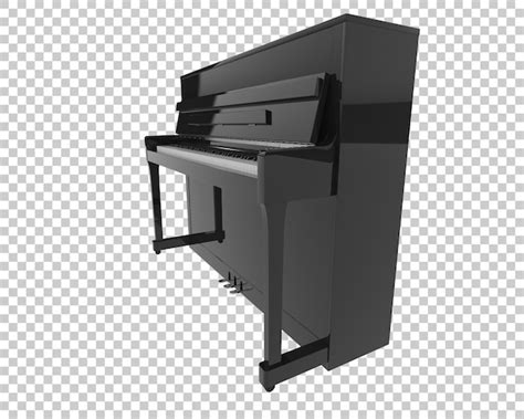 투명 한 배경 3d 렌더링 그림에 고립 된 피아노 프리미엄 Psd 파일