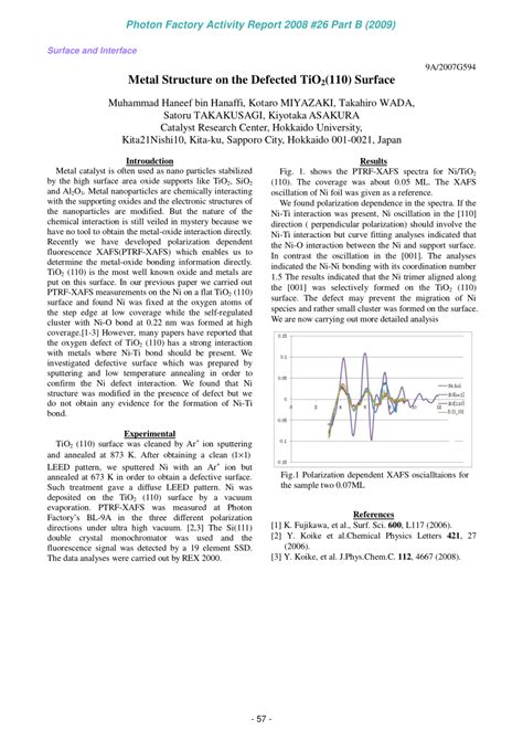Pdf Metal Structure On The Defected Tio2 110 Surface