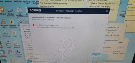 Sophos Central Invalid Command Line Parameters Showing On Precheck