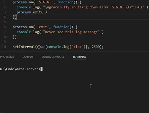 What Is The Windows Equivalent Of Processonsigint In Nodejs