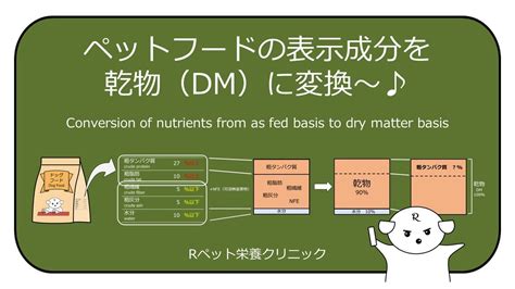 犬猫の栄養計算 ペットフードの表示成分を乾物（dm）に変換 Youtube