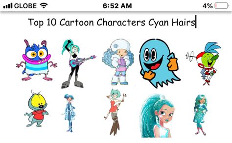 Top 10 Cartoon Characters Cyan Hairs By Briancabillan On Deviantart