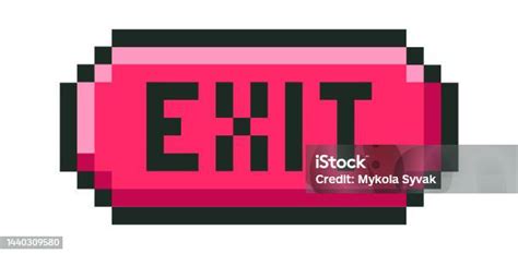 Pixel Exit Button Vector Illustration Stock Illustration Download