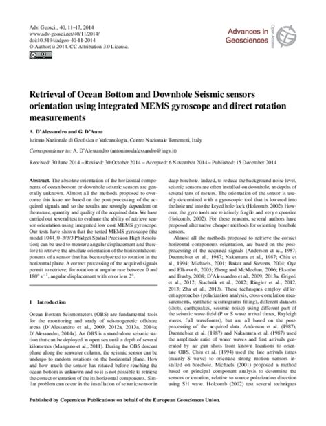 Pdf Retrieval Of Ocean Bottom And Downhole Seismic Sensors