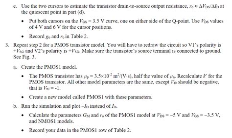 Fig NMOS Transistor CS Characteristics Test Chegg
