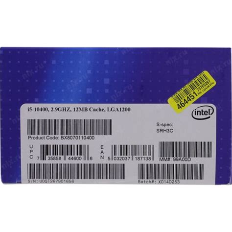 Процессор Intel Core i5 10400 BOX (BX8070110400, SRH3C) — купить, цена ...