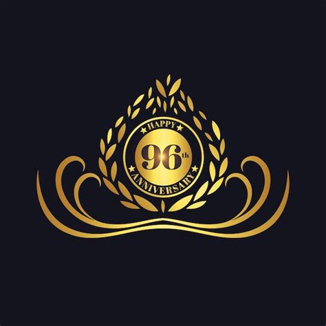 Modelo De Design De Letras Do 96o Aniversário Vector E Ilustração