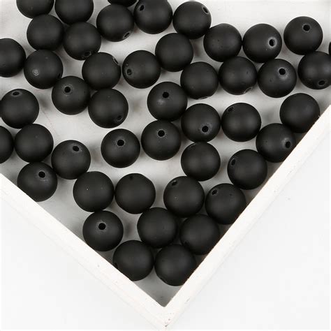 Matte Black Acrylic Beads Round 6mm 8mm 10mm 12mm 14mm 16mm Etsy
