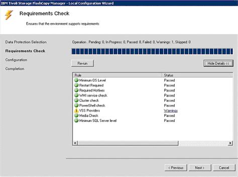 6 1 Ibm Tivoli Flashcopy Manager Local Configuration Wizard Tsm