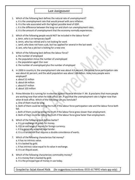 Last Assignment By Sajjad Malik V2 Pdf Inflation Money Supply