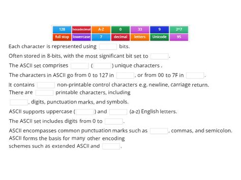 Ascii Complete The Sentence