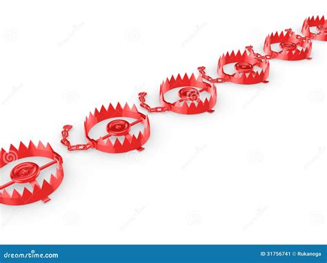 Red Traps Isolated On White Stock Illustration Illustration Of Lure
