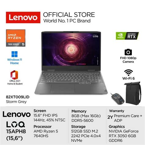 Jual Lenovo LOQ Gaming APH LID AMD Ryzen HS Win GB GB Di Seller Mediatouch