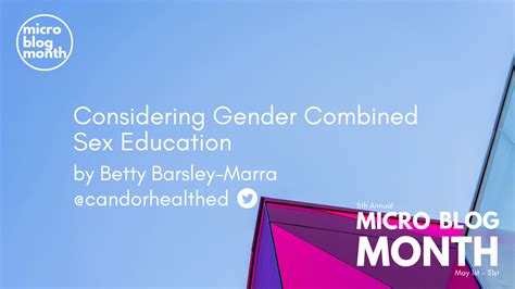 Considering Gender Combined Sex Education Slowchathealth