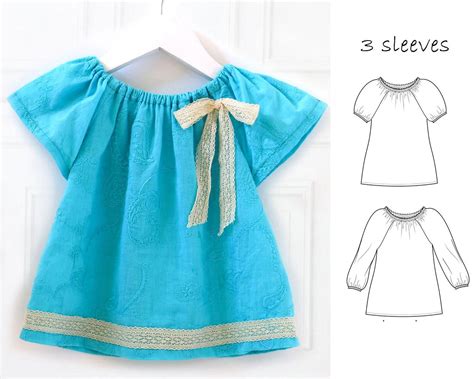 Very Easy Girls Top Pattern Pdf Girls Sewing Pattern Pdf Peasant Top