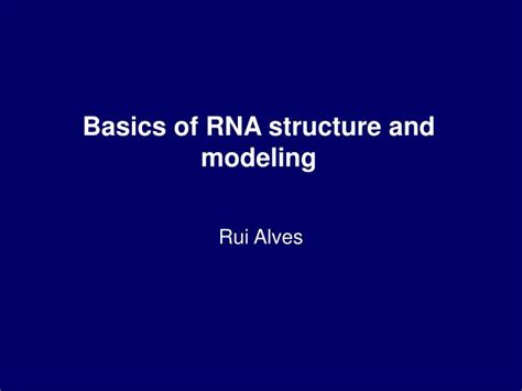 Ppt Basics Of Rna Structure And Modeling Powerpoint Presentation