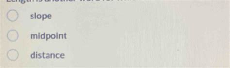 Solved Slope Midpoint Distance Math